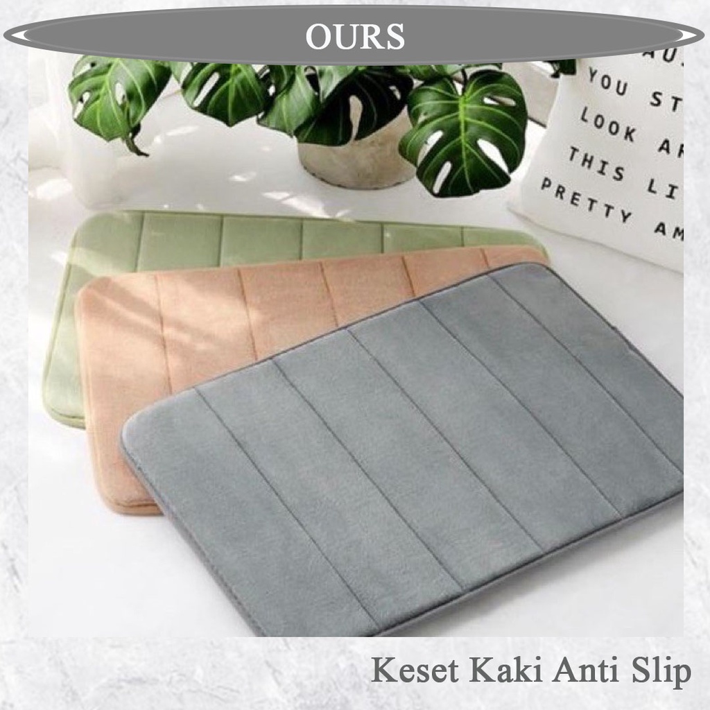 Jual Keset Kaki Anti Slip Ukuran 40x60CM Bahan Memory Foam Beludru ...