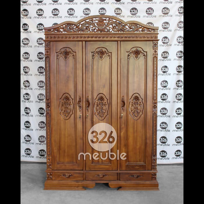 Jual Almari Pakaian Rahwana 3 Pintu Jati Kayu Jepara | Shopee Indonesia