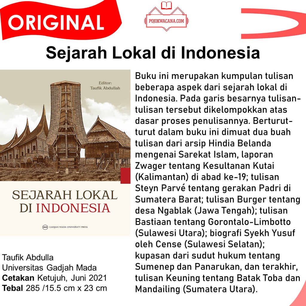 Jual Original - Buku Sejarah - Sejarah Lokal di Indonesia - Taufik Abdullah | Shopee Indonesia
