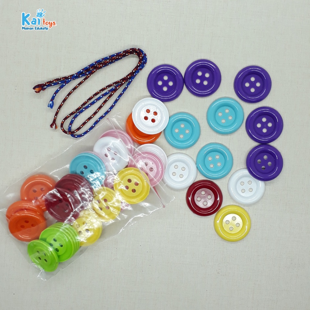 Jual Paket Kancing Jumbo 3,5 cm / Meronce Kancing Besar 35 mm 40pcs ...