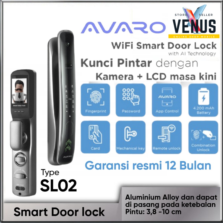 Jual AVARO Smart Door Lock SL02 Digital Handle Kunci Pintu - Gagang Pintu | Shopee Indonesia