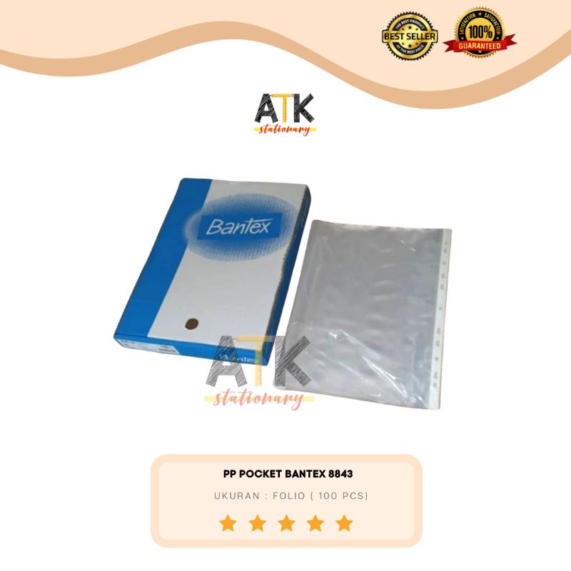 Jual Plastik PP Pocket File Folio Bantex 8843 F4 Isi 100 Lembar atk ...