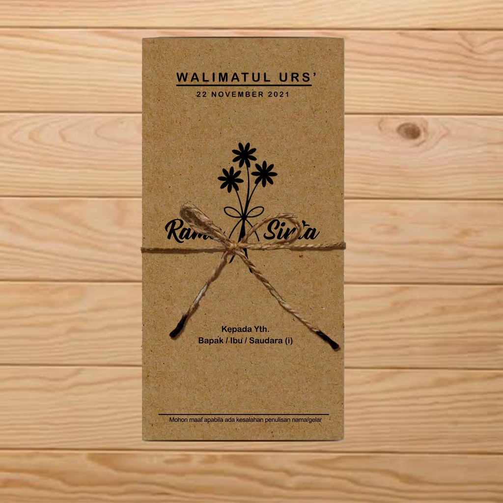 Jual Undangan pernikahan rustic, simpel, bunga | Shopee Indonesia