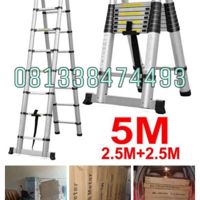 Jual Tangga Telkom, PLN, CCTV, Indihome 5m (Double Telescopic) FREE ...