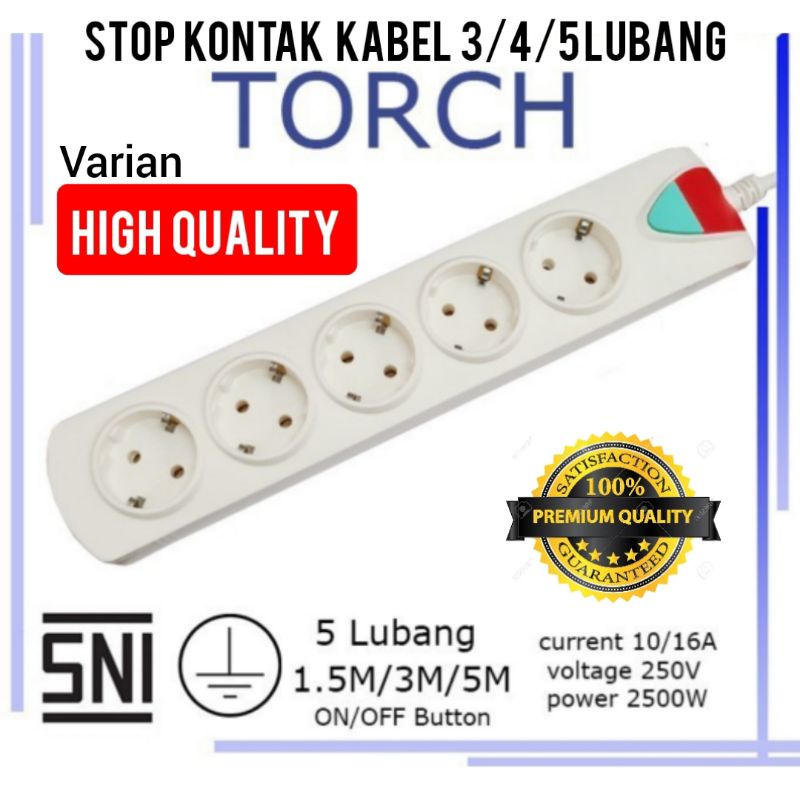 Jual Stop Kontak Terminal Colokan Listrik 2 3 4 5 Lubang Panjang Kabel 1,5 / 3 / 5 / 10 M Meter ...