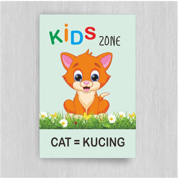 Jual Poster edukasi anak poster hewan siput kucing sapi kidz zone ...