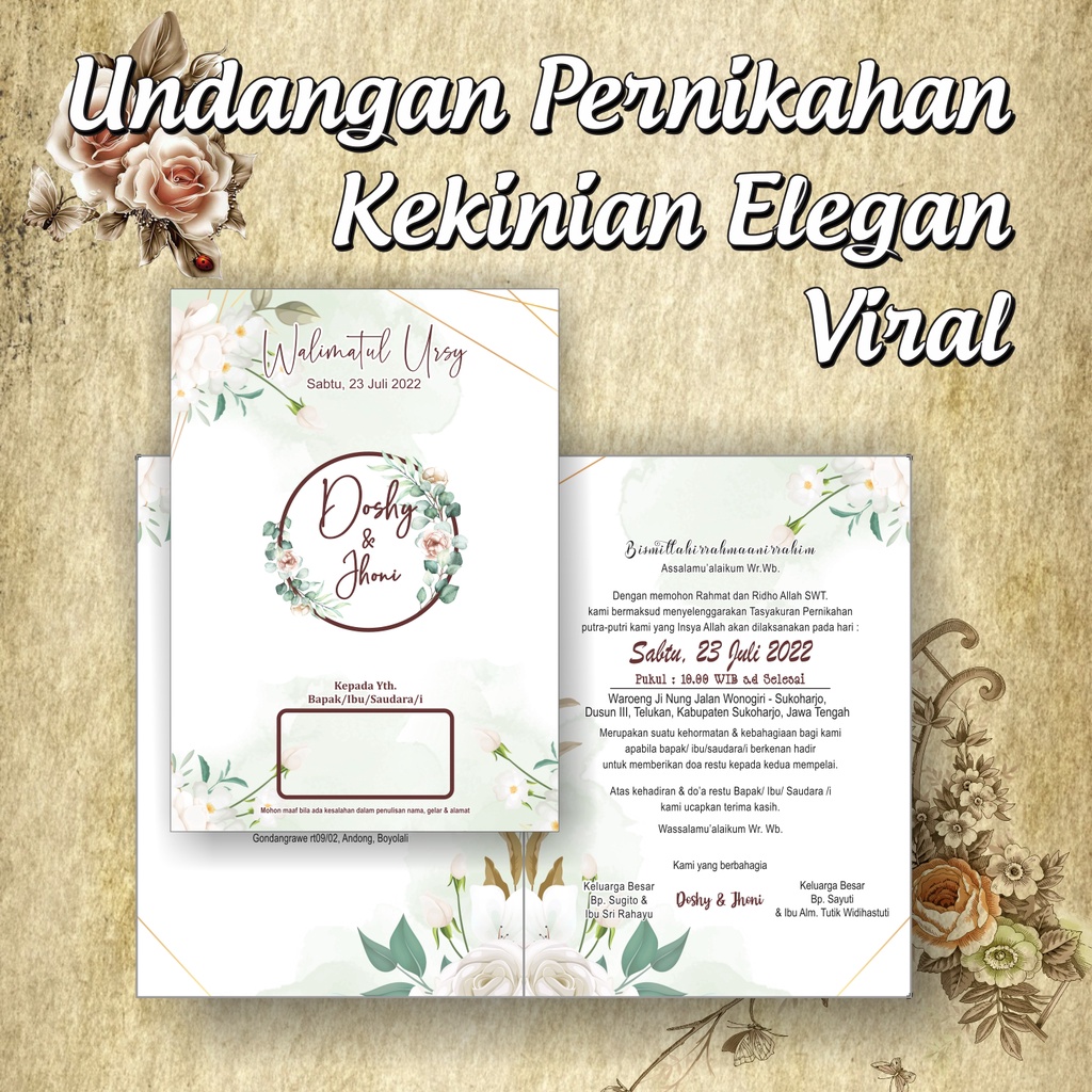 Jual undangan pernikahan murah elegan viral custom | Shopee Indonesia