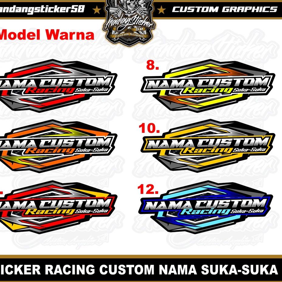 Jual ⇖ Stiker Racing Custom Satuan Nama Suka Suka Sticker Custom Stiker ...
