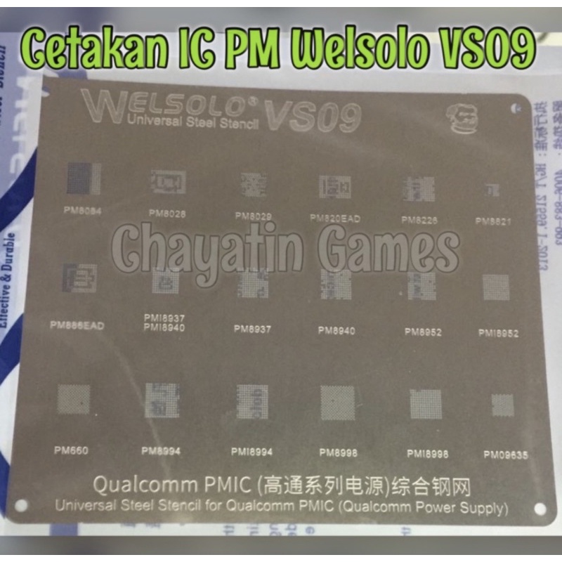 Jual Cetakan IC / Plat IC HP Type VS09 PMIC 18 in 1 - Plat Cetakan IC ...
