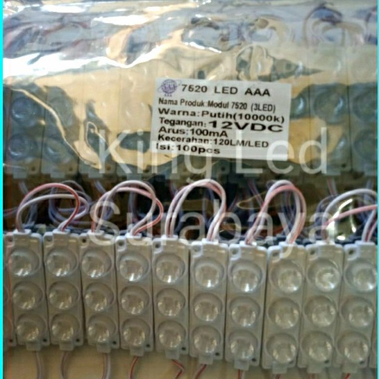 Jual 100 Pcs Led Modul 3030 Mata Besar 3 Watt Smd 7520 12v Putih