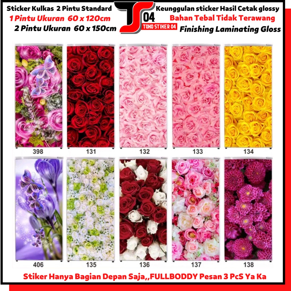 Jual Stiker Kulkas 1 Pintu dan 2 Pintu Bunga Wallpaper | Shopee Indonesia
