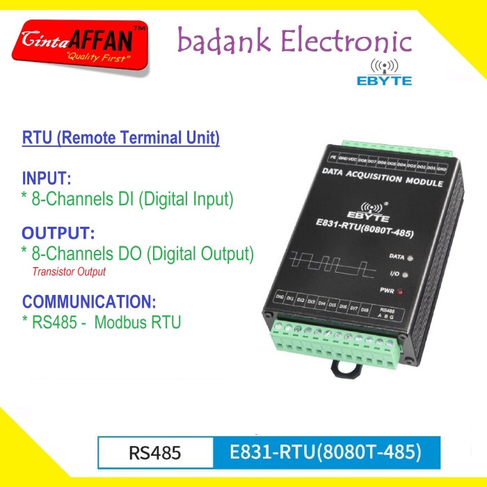 Jual EBYTE E831-RTU (8080T-485) Remote Terminal Unit 8-DI 8-DO Modbus RS485 FOS12 | Shopee Indonesia