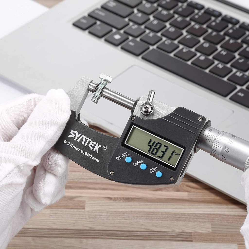 Jual Micrometer Digital 0.001mm Syntek 0-25mm Outside Micro Meter 0.001 ...