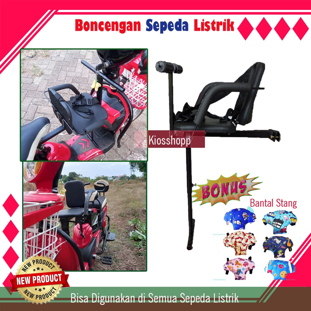 Jual Kursi Boncengan Depan Sepeda Listrik double safety Boncengan ...