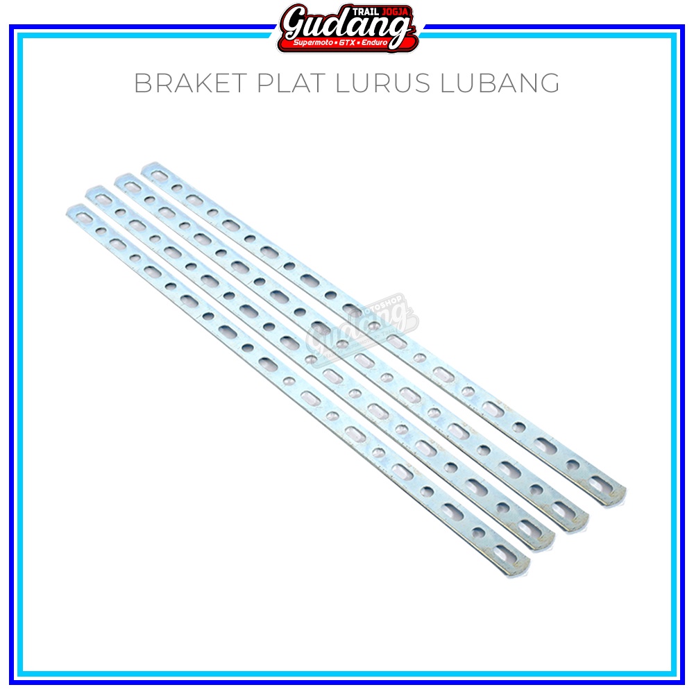 Jual Braket Plat Besi Lurus Lubang 30 cm 50 cm Universal Chrome ...