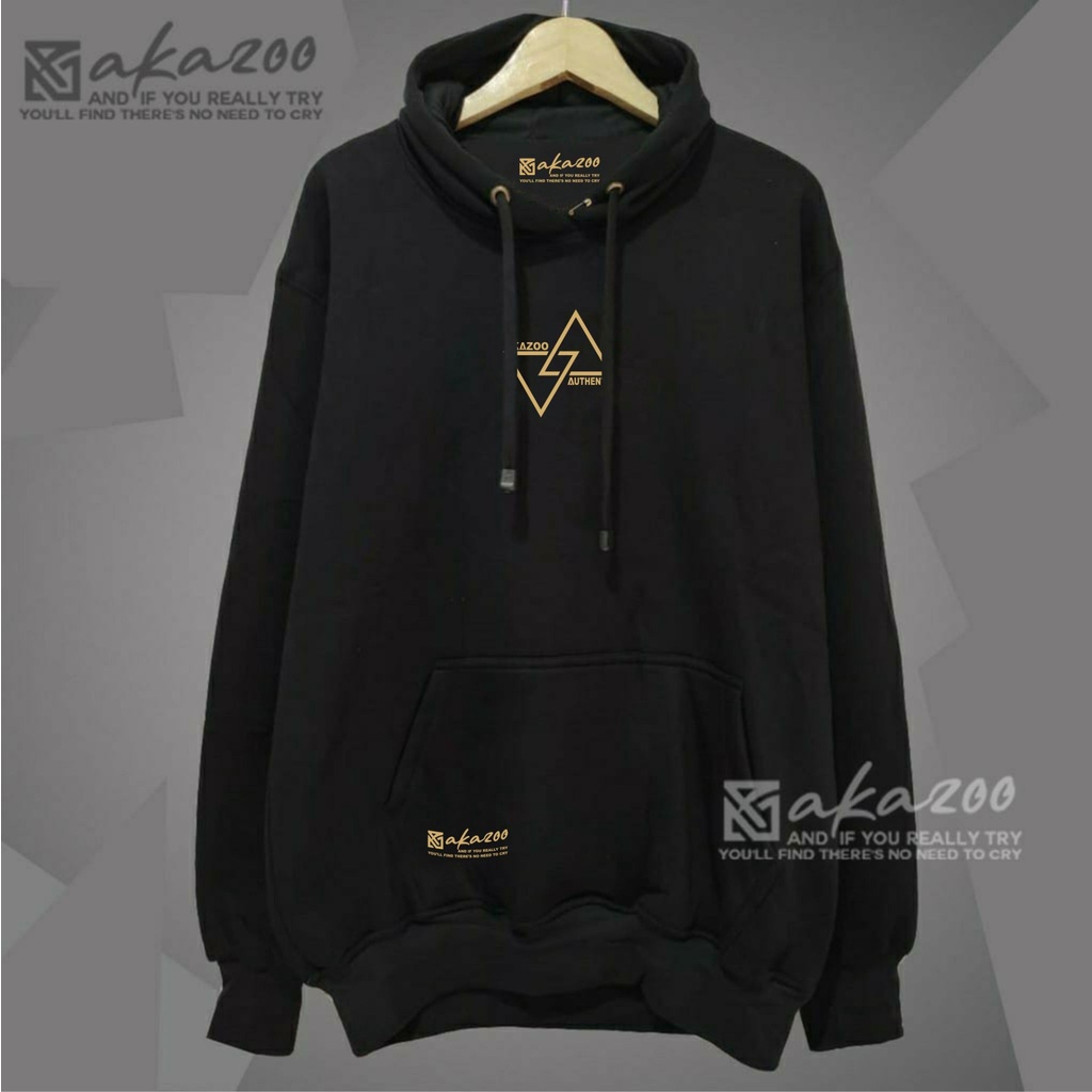 Jual hoodie pria distro original bandung AKAZOO warna hitam AUTHENTIC ...