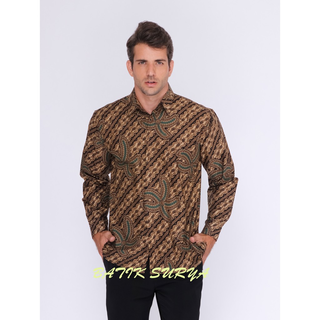 Jual BATIK SURYA KEMEJA BATIK BATU RADEN BATIK PRIA LENGAN PANJANG ...
