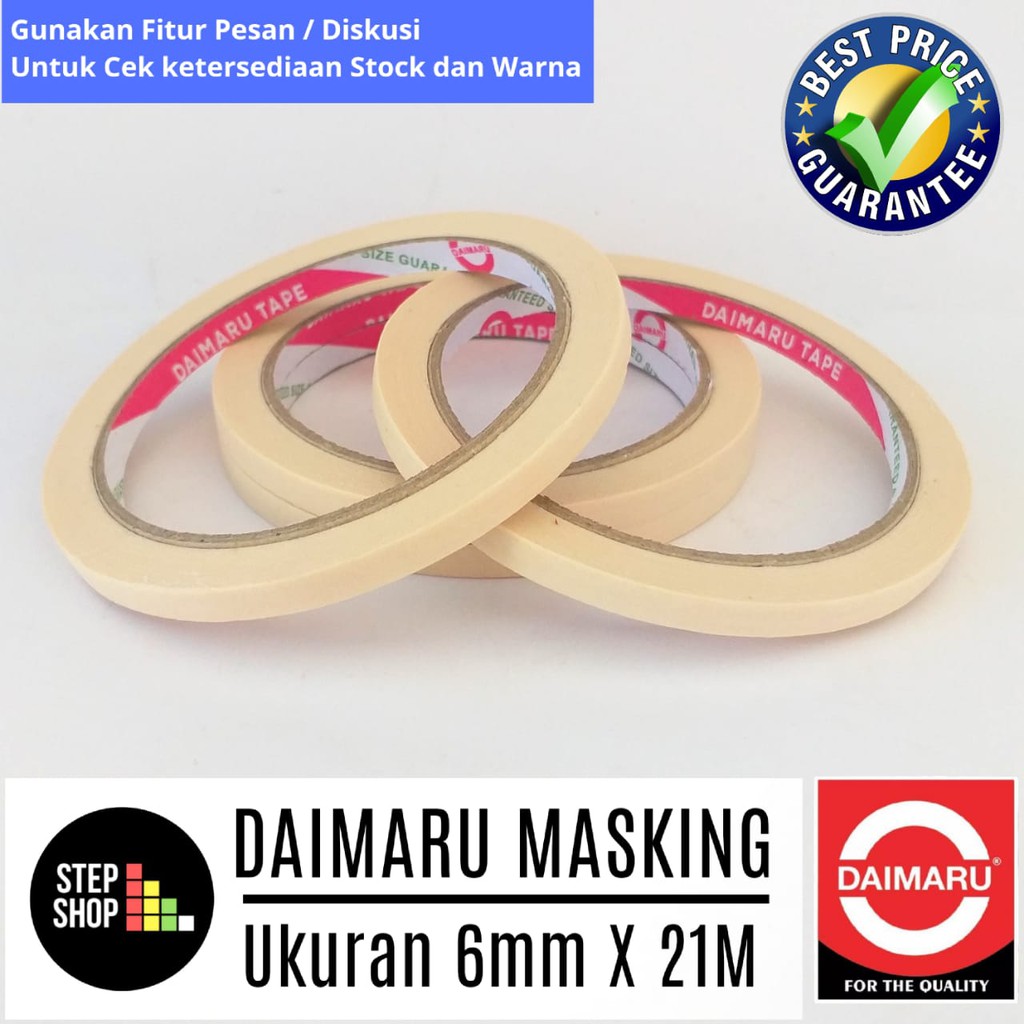Jual DAIMARU MASKING - LAKBAN KERTAS - KERTAS LEM - 6mm X 21M | Shopee ...