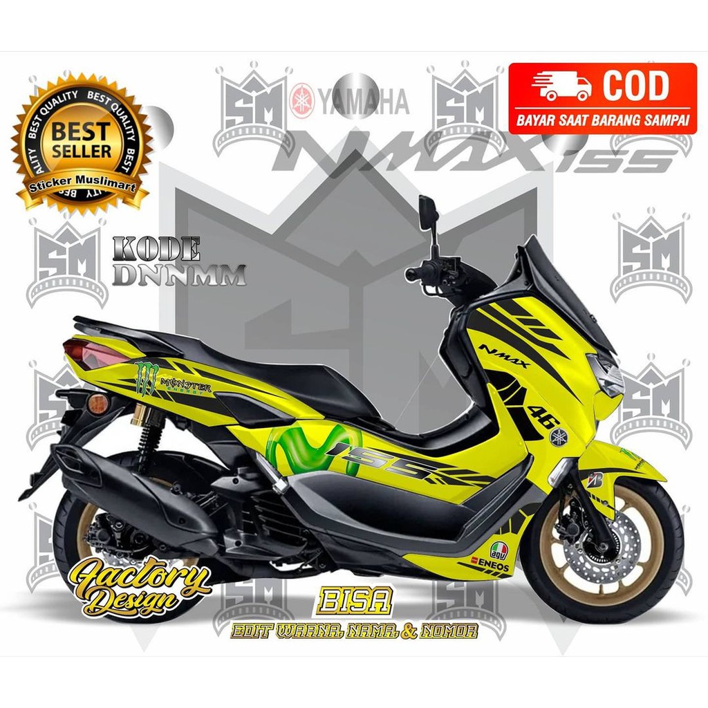 Jual Sticker decal full body Yamaha Nmax Monster Energy Kuning | Shopee ...