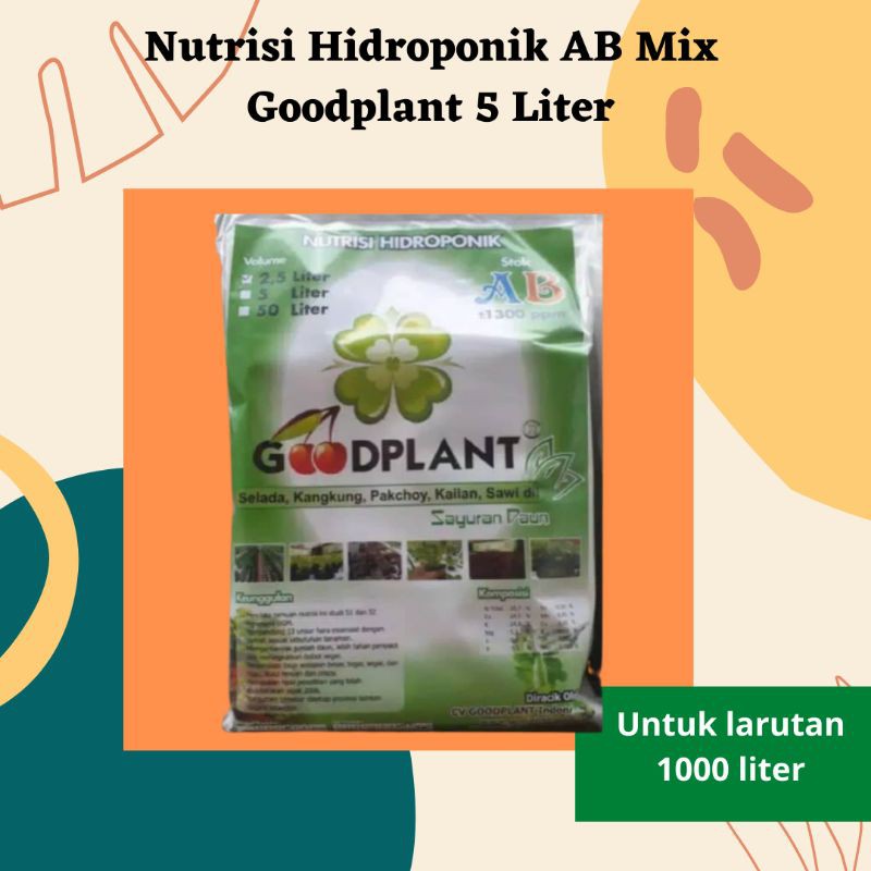 Jual Nutrisi AB mix Pupuk Hidroponik Goodplant 5 liter untuk larutan ...