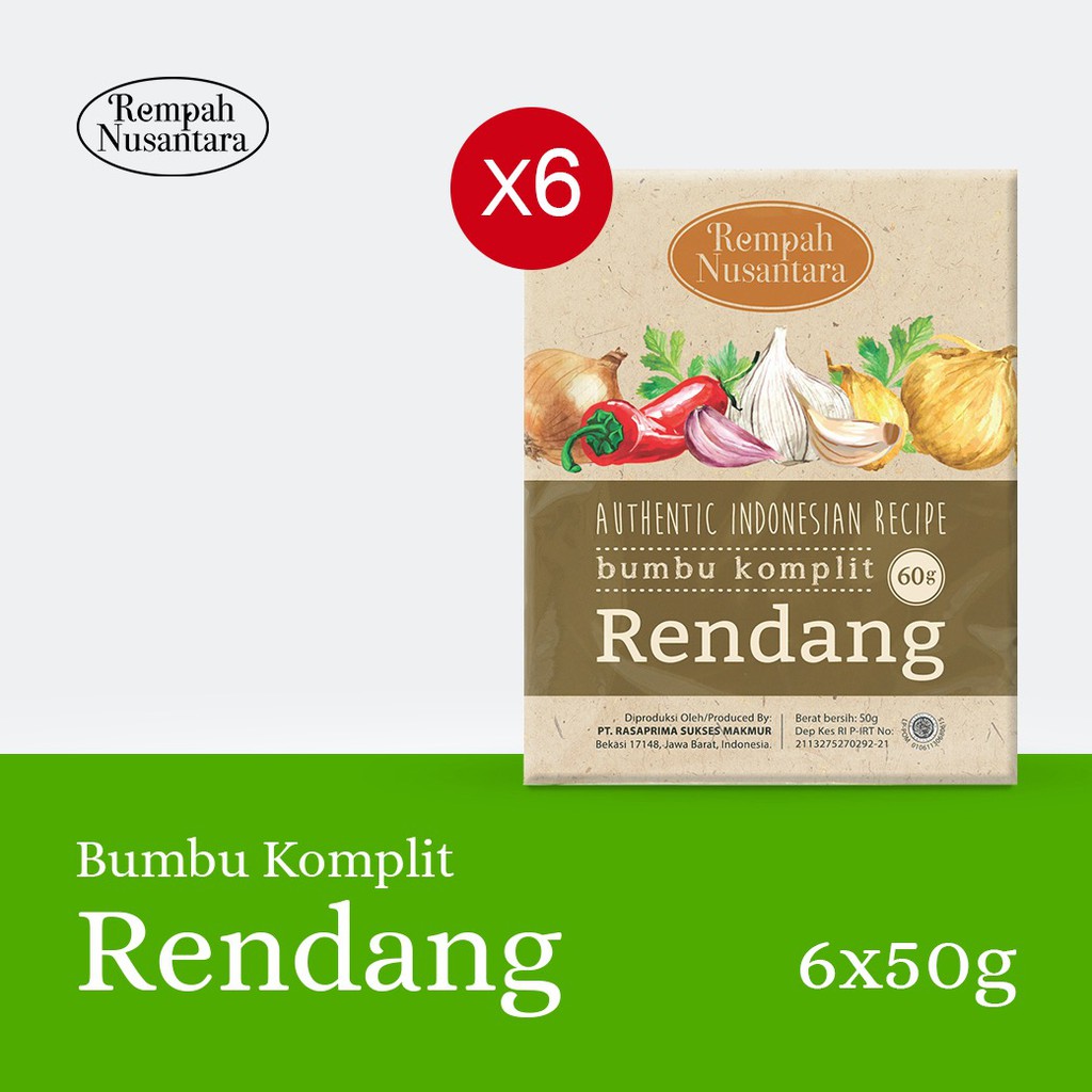 Jual Bumbu Rendang Seriboe Rempah Nusantara 60 gr 1 Pack (6 pcs ...