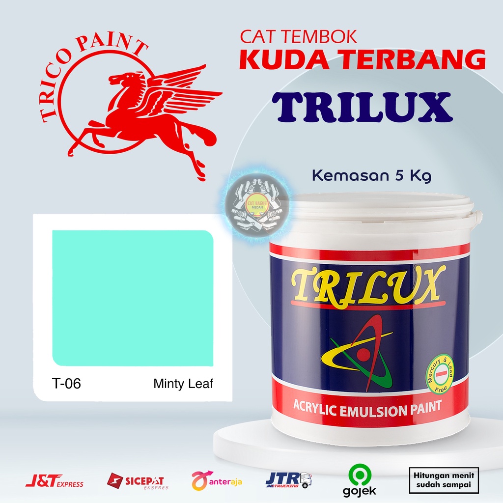 Jual CAT AIR CAT TEMBOK DINDING TRILUX KUDA TERBANG 5 KG WARNA T-06 ...