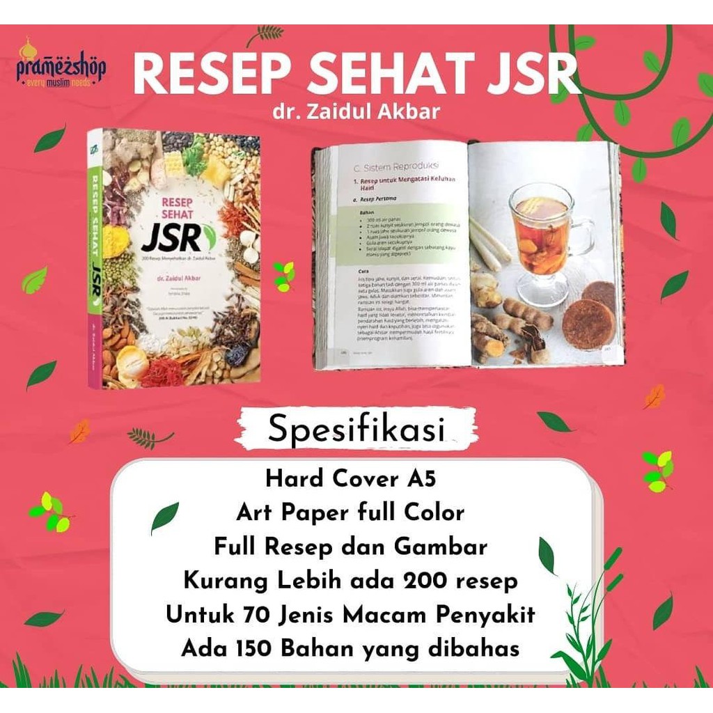 Jual Buku Resep Sehat JSR Jurus Sehat Rasulullah dr Zaidul Akbar | Shopee Indonesia