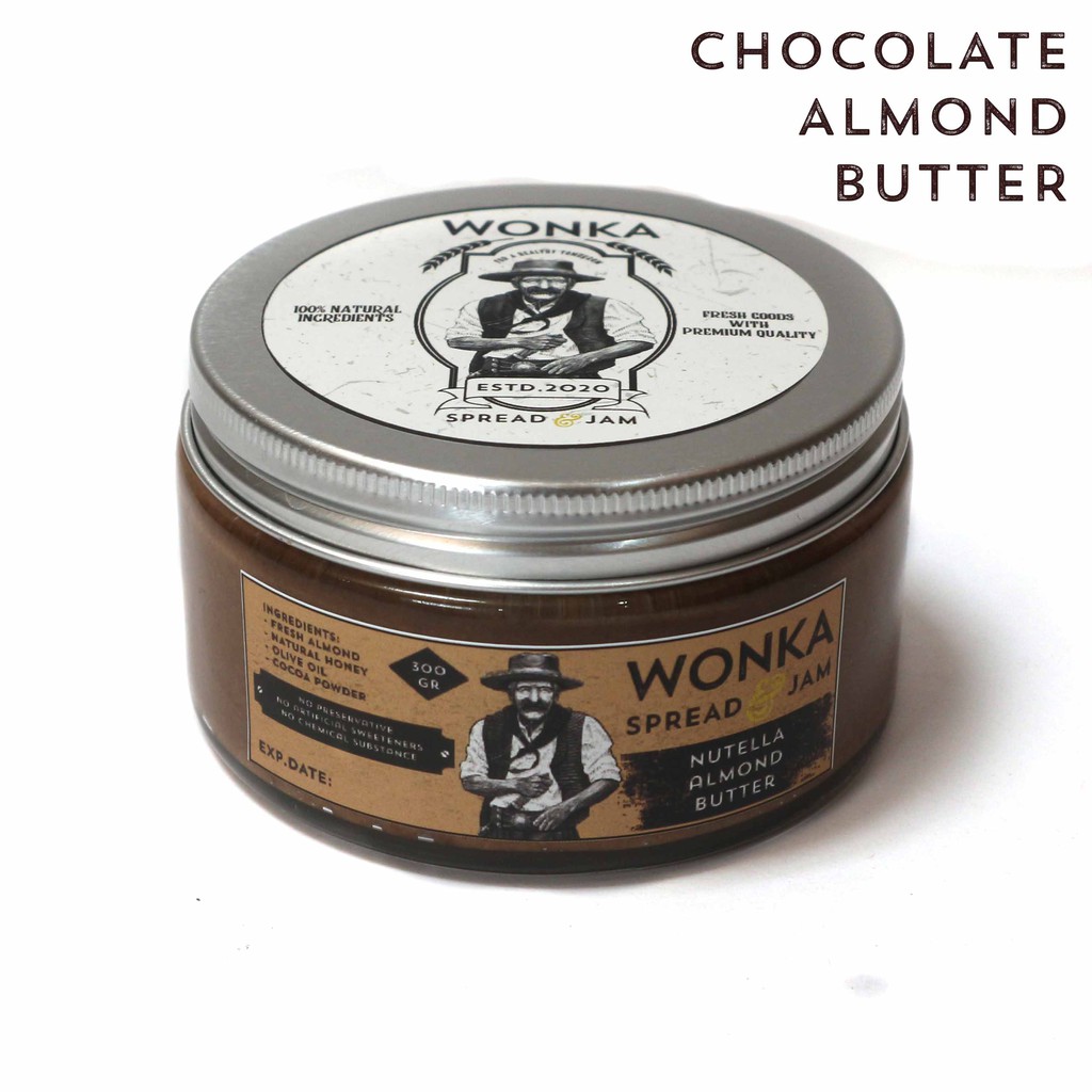 Jual Selai Wonka Coklat Almond Butter | Premium Cokelat | Natural ...