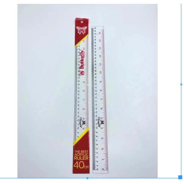 Jual Penggaris Plastik Mika BUTTERFLY 40 cm | Shopee Indonesia