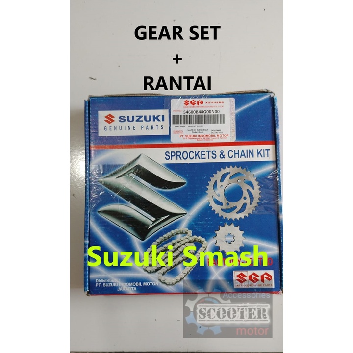 Jual GEAR SET + RANTAI SUZUKI SMASH LAMA NEW BARU gir set gigi tarik ...
