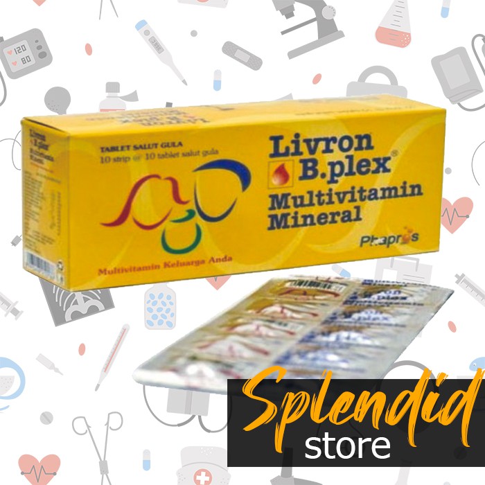 Jual LIVRON B.PLEX Multivitamin 1 box isi 100 tablet | Suplemen Vitamin ...