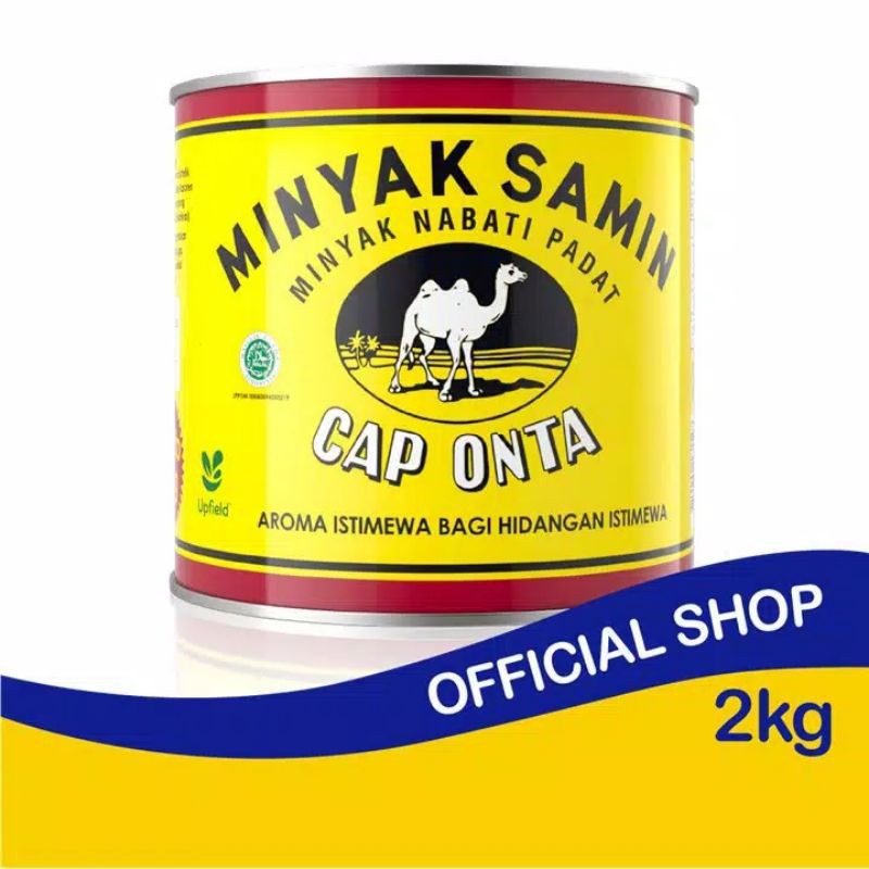 Jual CAP ONTA MINYAK SAMIN 2KG KALENG MINYAK NABATI PADAT | Shopee ...