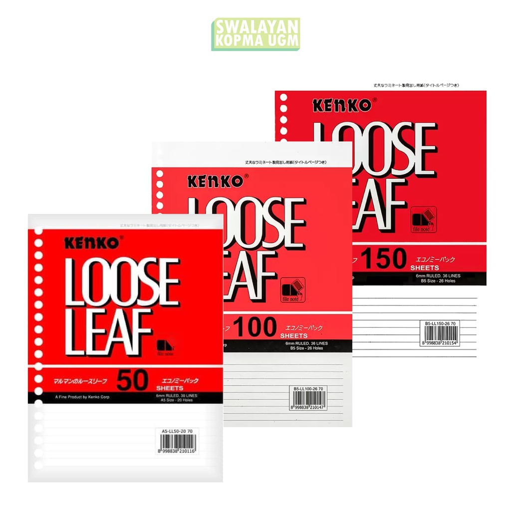 Jual Loose Leaf B5 Kenko Isi File Binder 50 / 100 / 150 Lembar | Shopee Indonesia