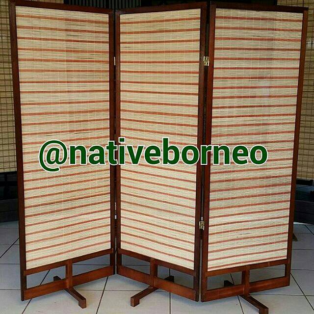 Jual Partisi [V011] - Partisi Kayu Kombinasi Rotan, Sketsel, Penyekat ...