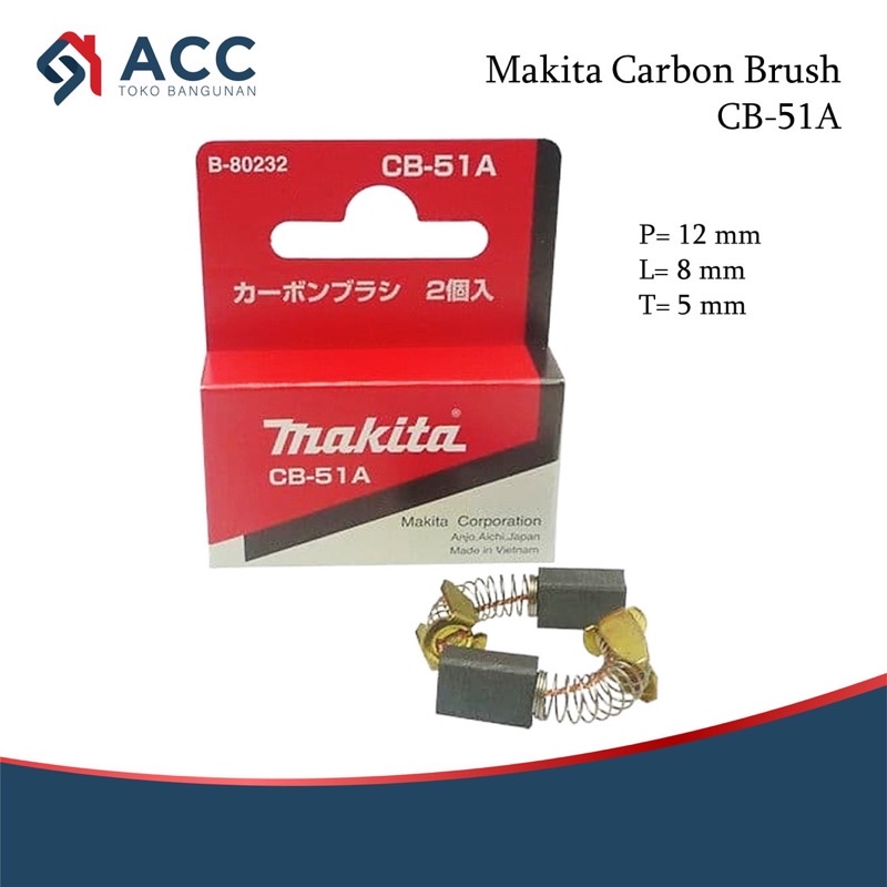 Jual Carbon Brush MAKITA CB 51 A / Arang / Spul / Sepul / Bostel / Kul | Shopee Indonesia