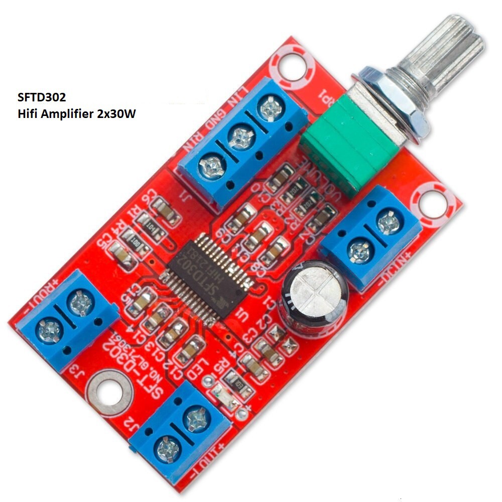 Jual Modul Mini Power Amplifier SFT-D302 2x30W 2 Channel Stereo ...