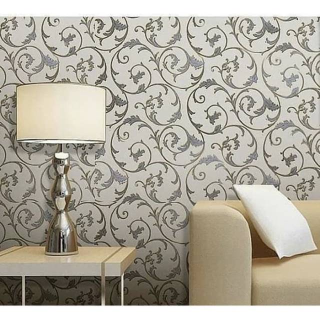 Jual Wallpaper stiker motif daun lingkar silver | Shopee Indonesia