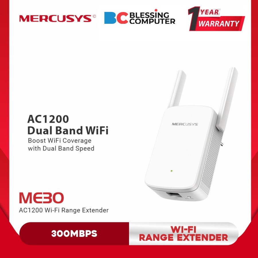 Jual MERCUSYS ME30 AC1200 WiFi Range Extender 1200 Mbps Dual Band ...