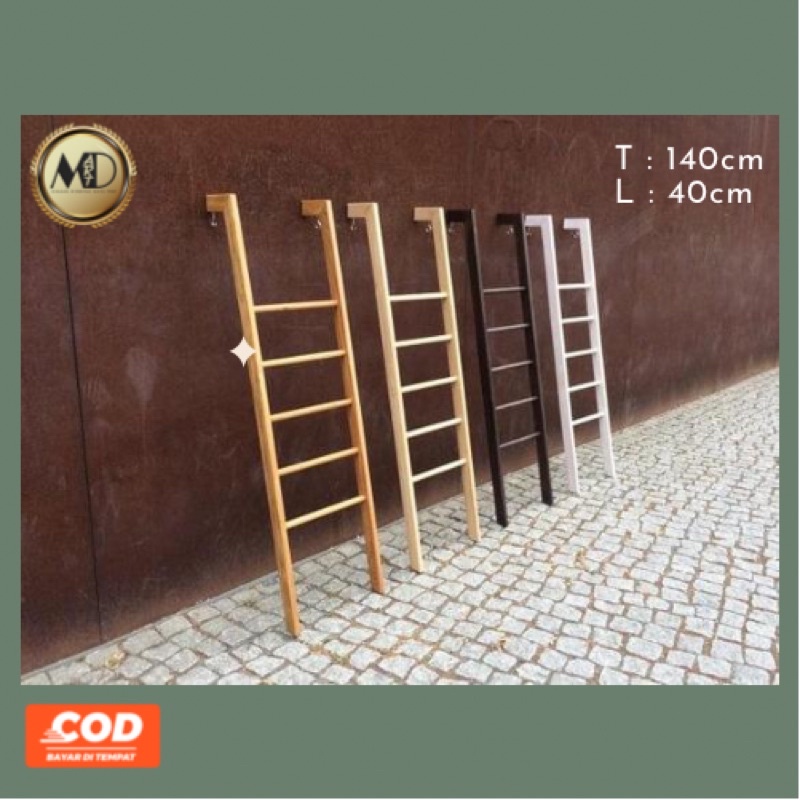 Jual Rak tangga kayu Rak handuk tangga Rak mukenah tangga Rak kayu ( 18 ...