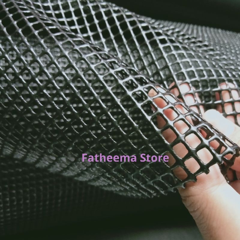 Jual Kain Jaring Jala Hitam Karet aksesoris tas /pet bag / alas kerupuk ...
