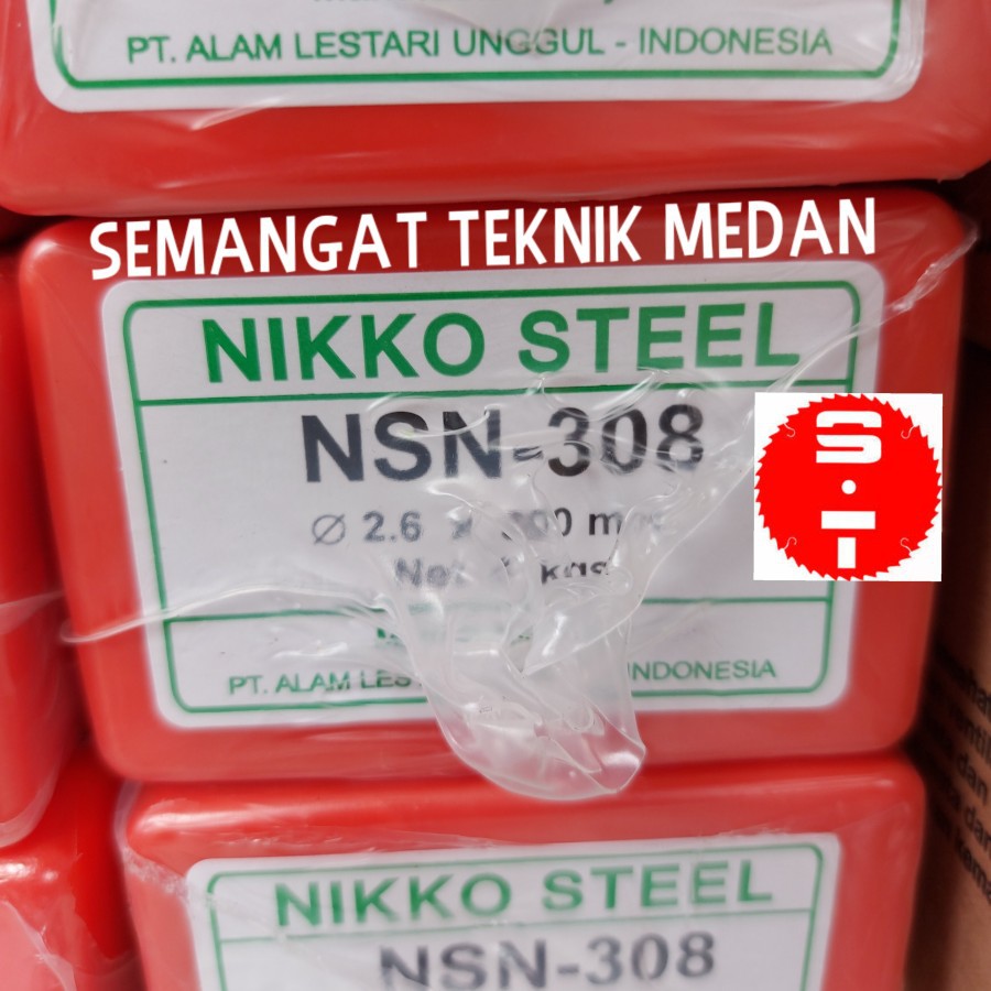 Jual NSN-308 KAWAT LAS STAINLESS STEEL 308 2,6 mm 2,6mm 4kg NIKKO STEEL | Shopee Indonesia