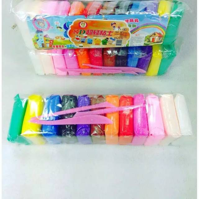 Jual Jumping clay murah / air dry playdough mainan sensorik anak slime ...