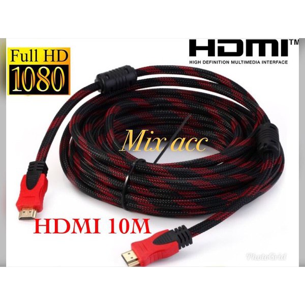Jual KABEL HDMI 10M SERAT JARING HDMI TO HDMI 10 m 1080P V1.4 3D HQ ...