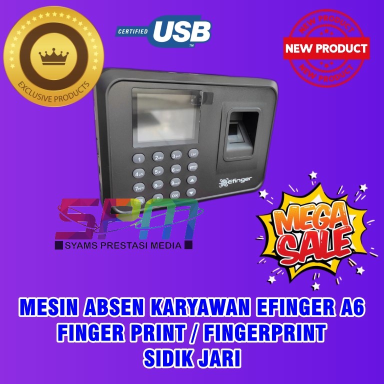 Jual EFINGER MESIN ABSEN KARYAWAN A6 / FINGER PRINT / FINGERPRINT / SIDIK JARI | Shopee Indonesia