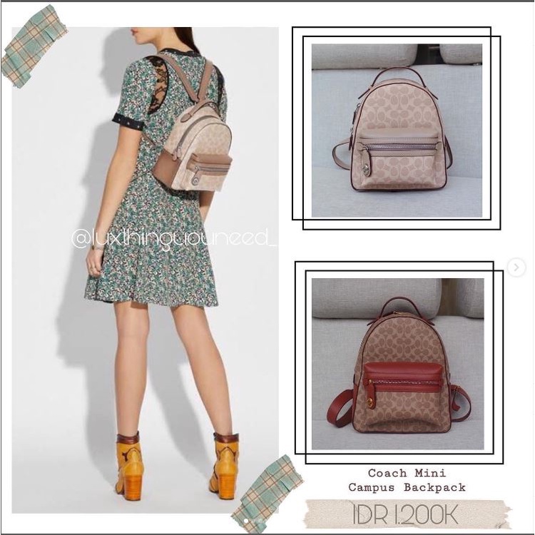 Jual Coach Mini Campus Backpack. | Shopee Indonesia