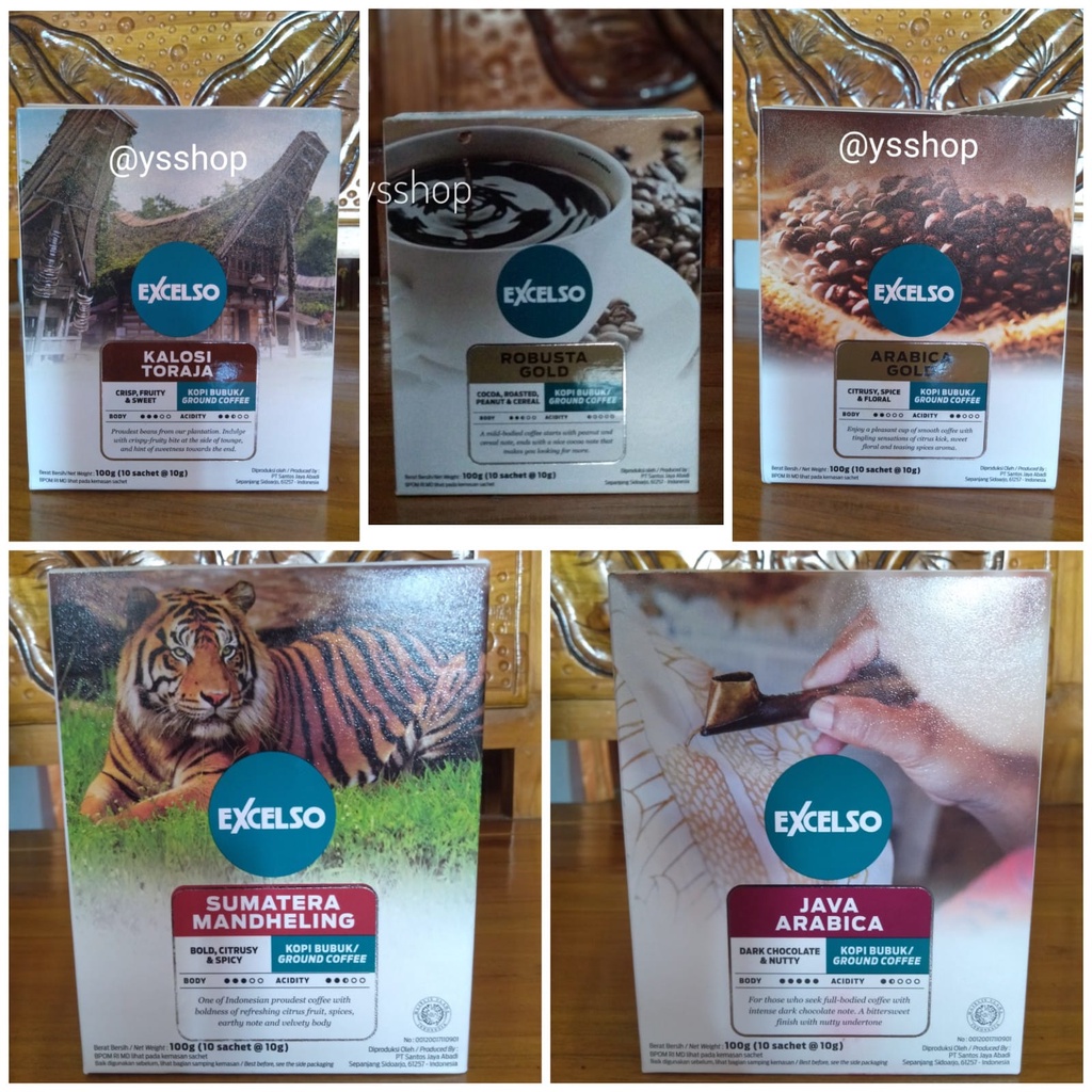 Jual Excelso Folding Box Robusta Gold, Java, Arabica Gold, Sumatera ...