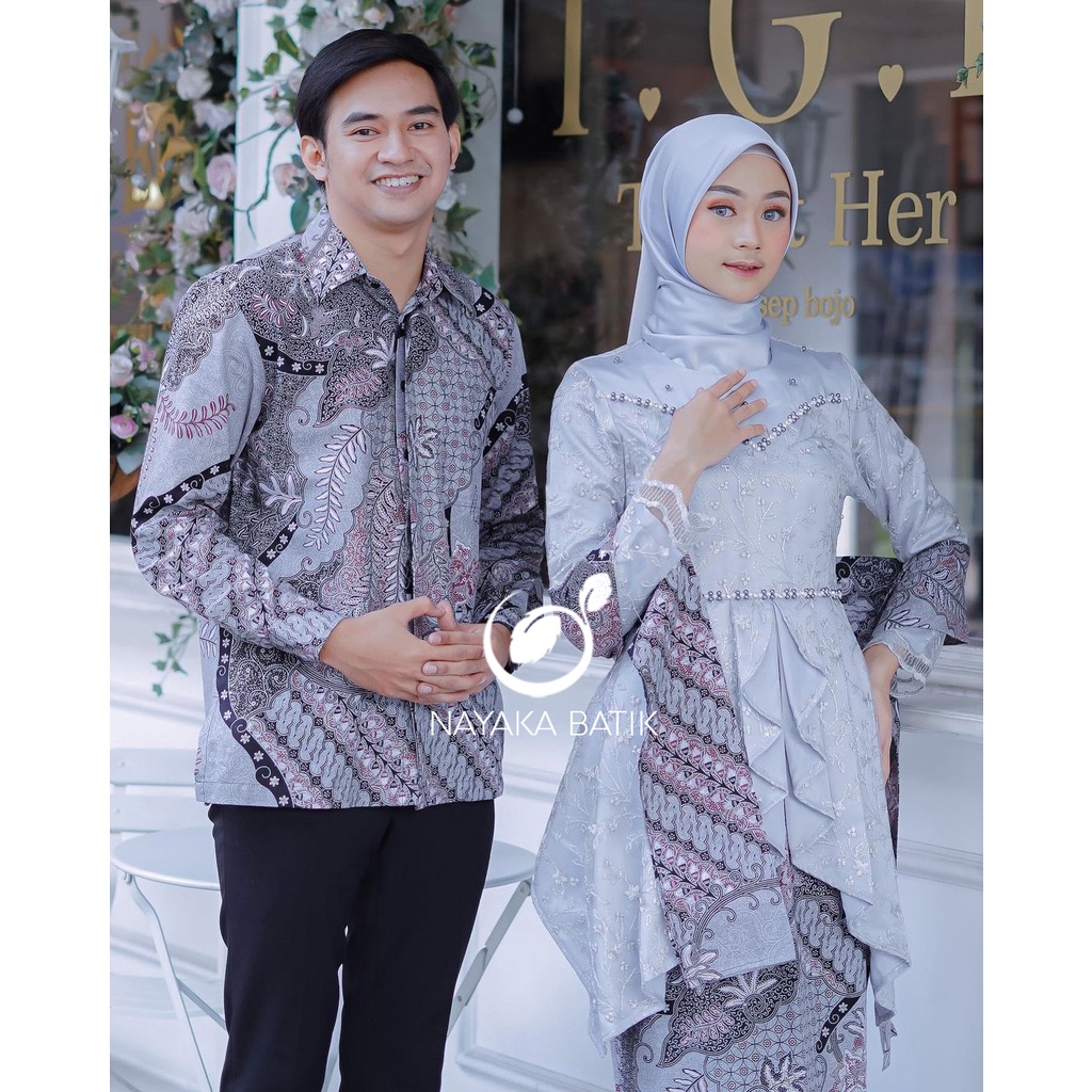 Jual Nayaka Batik - Batik Couple Azkia Tulle Mutiara - Set Kebaya ...