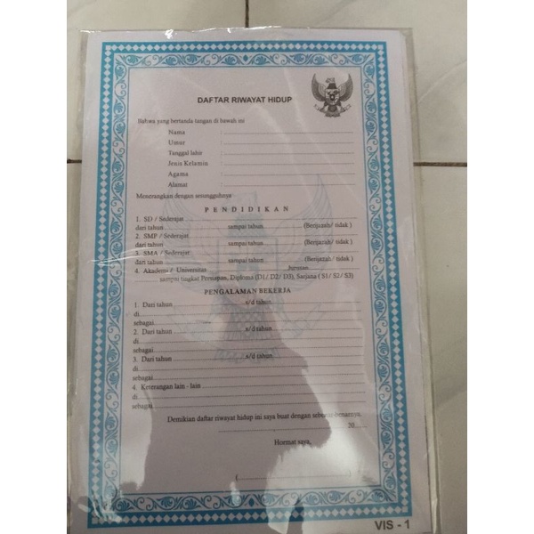 Jual Daftar Riwayat Hidup ( 1 pak isi 25 lembar ) | Shopee Indonesia