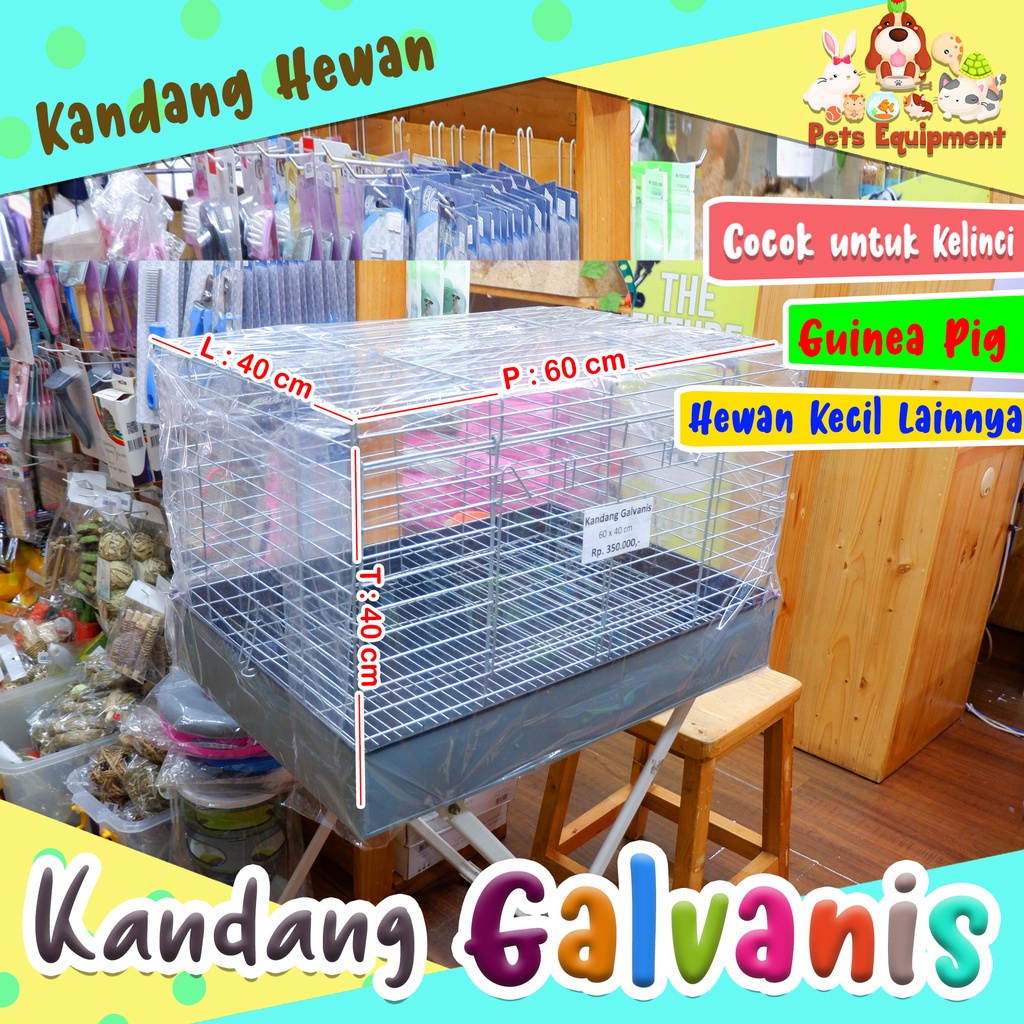 Jual KANDANG KELINCI GALVANIS 60x40x40/KANDANG MARMUT/KANDANG KELINCI ...