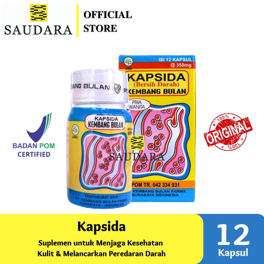 Jual Kapsida Bersih Darah Kembang Bulan 350 Mg (12 Kapsul) | Shopee ...